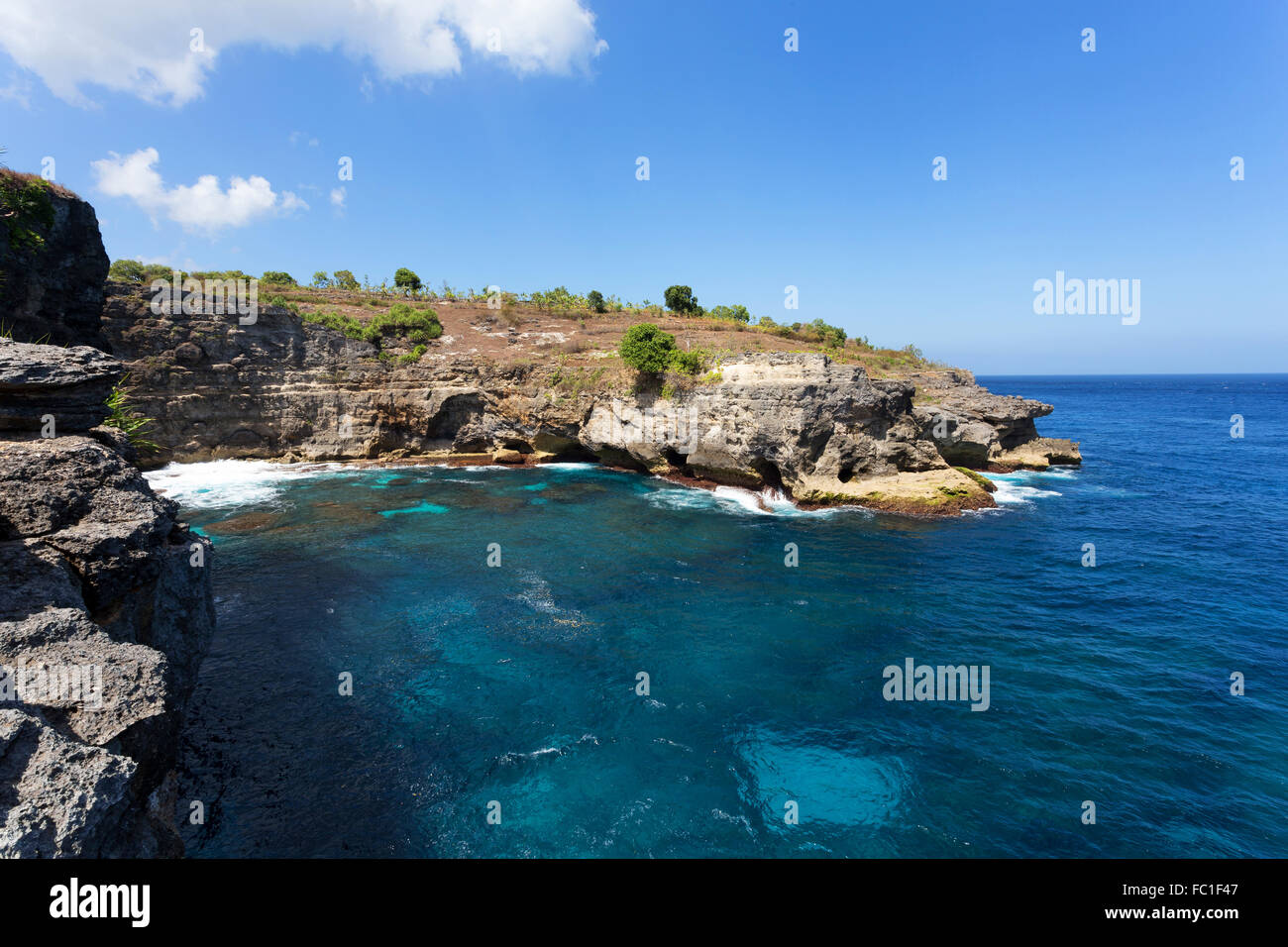 dream coastline at Bali, near Manta Point famous Diving place, Nusa ...