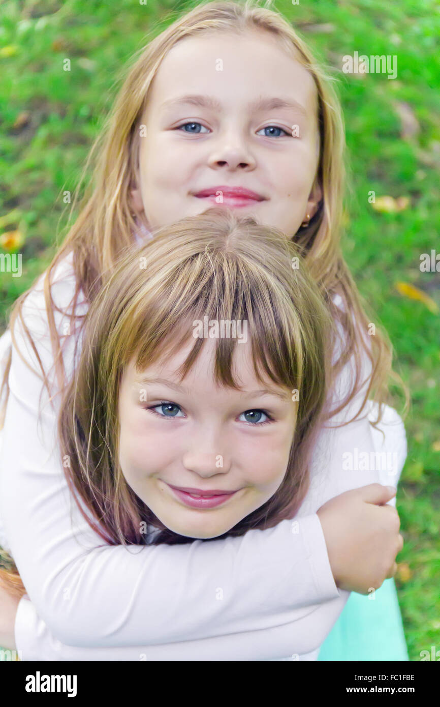 Cute two girls Stock Photo - Alamy