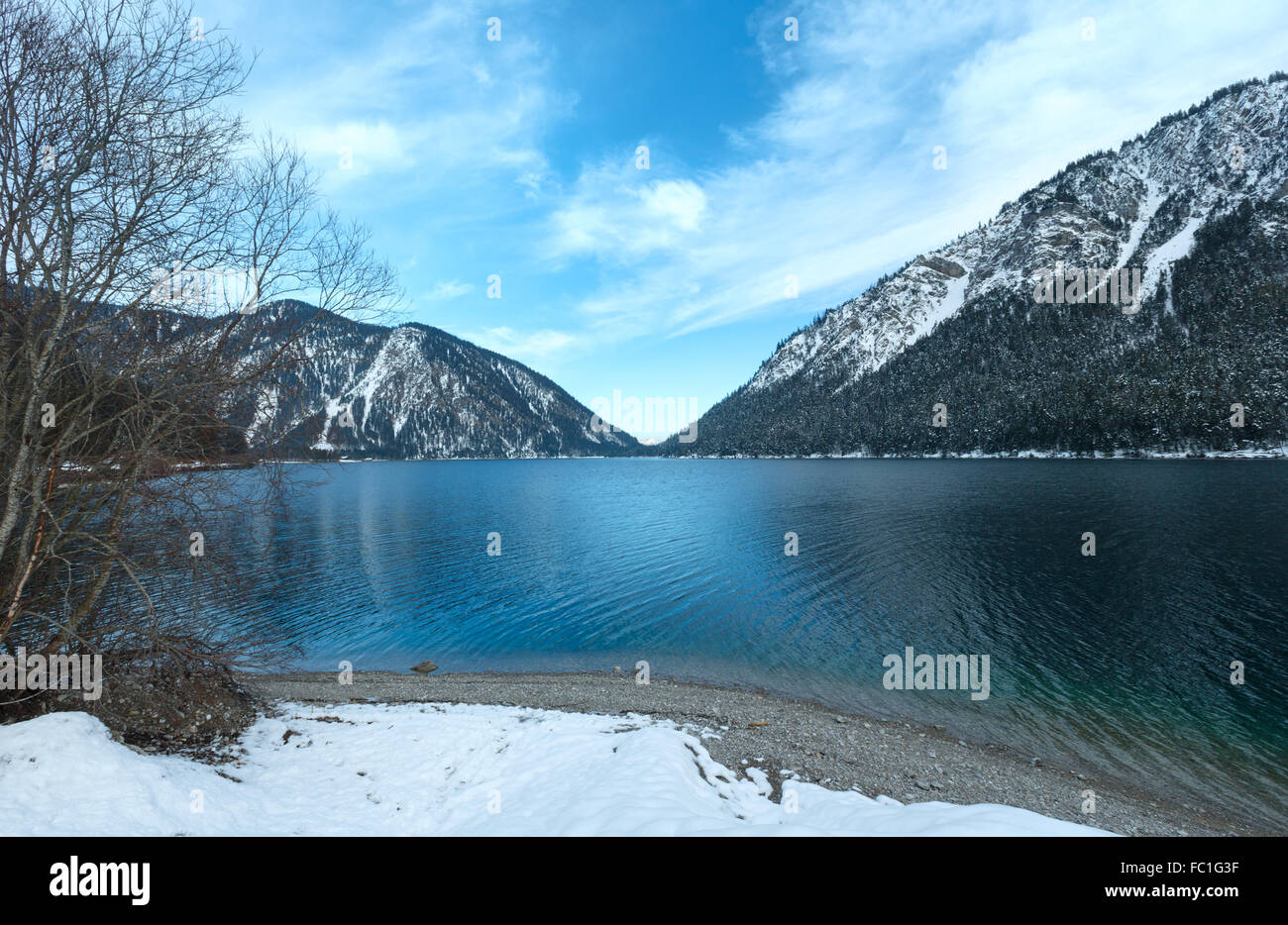 Plansee lake (Austria) winter view Stock Photo - Alamy
