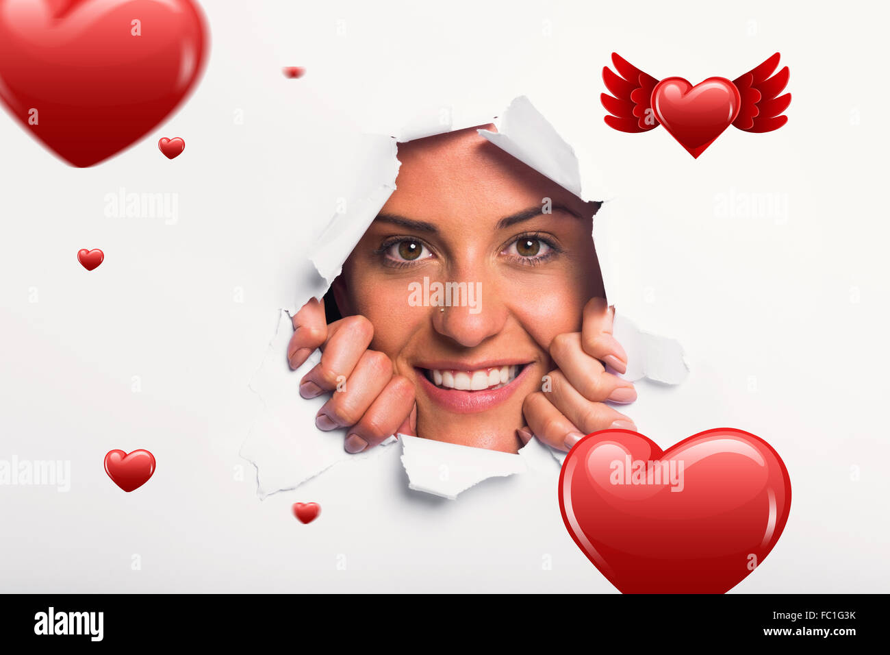 Woman rip paper hi-res stock photography and images - Alamy