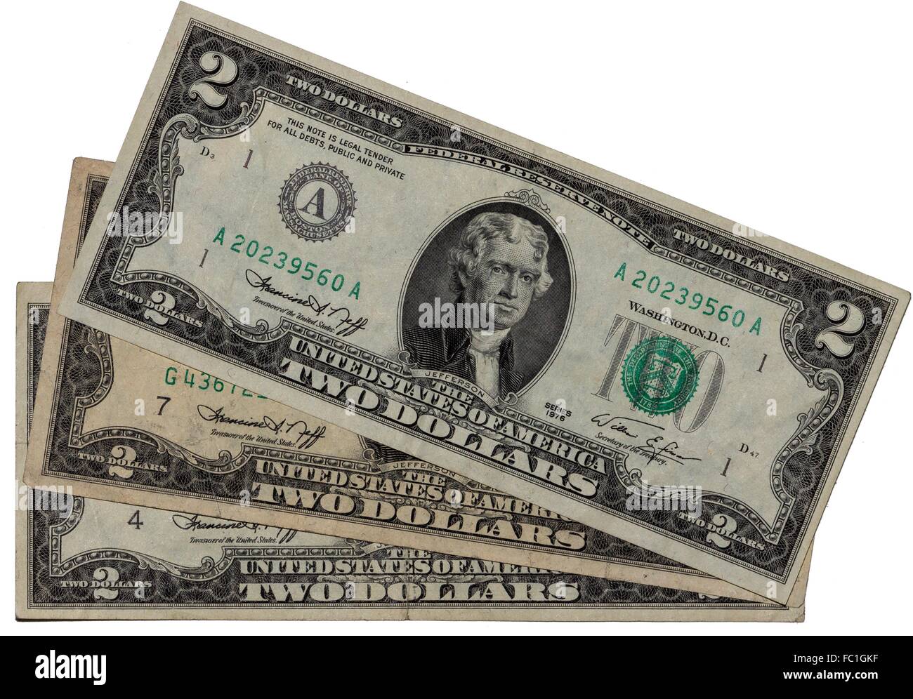 two dollar bills Stock Photo - Alamy