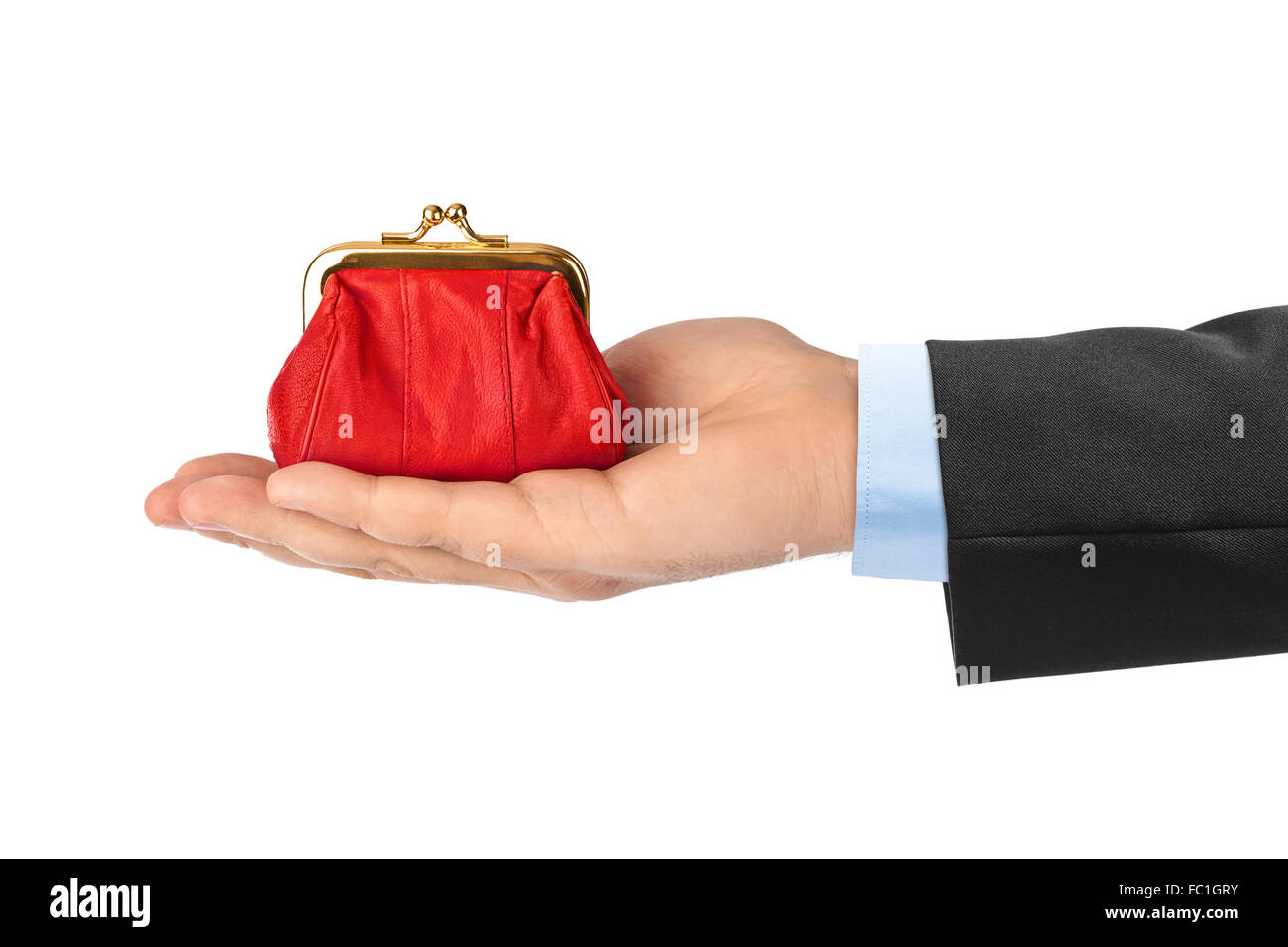 Hand with purse Stock Photo - Alamy