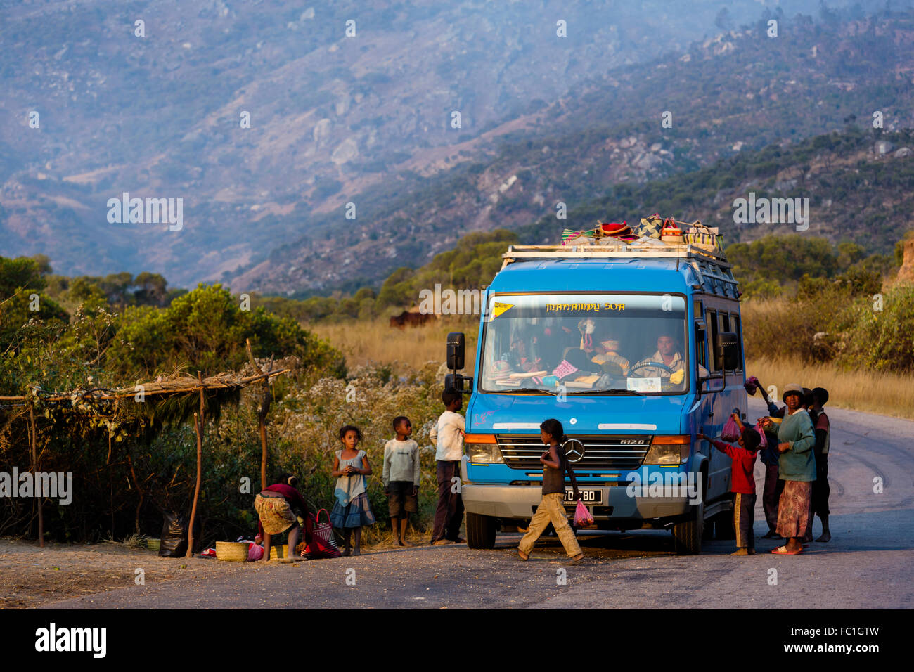 National 7, between Ambositra and Ranomafana, a bush taxi,Madagascar ...