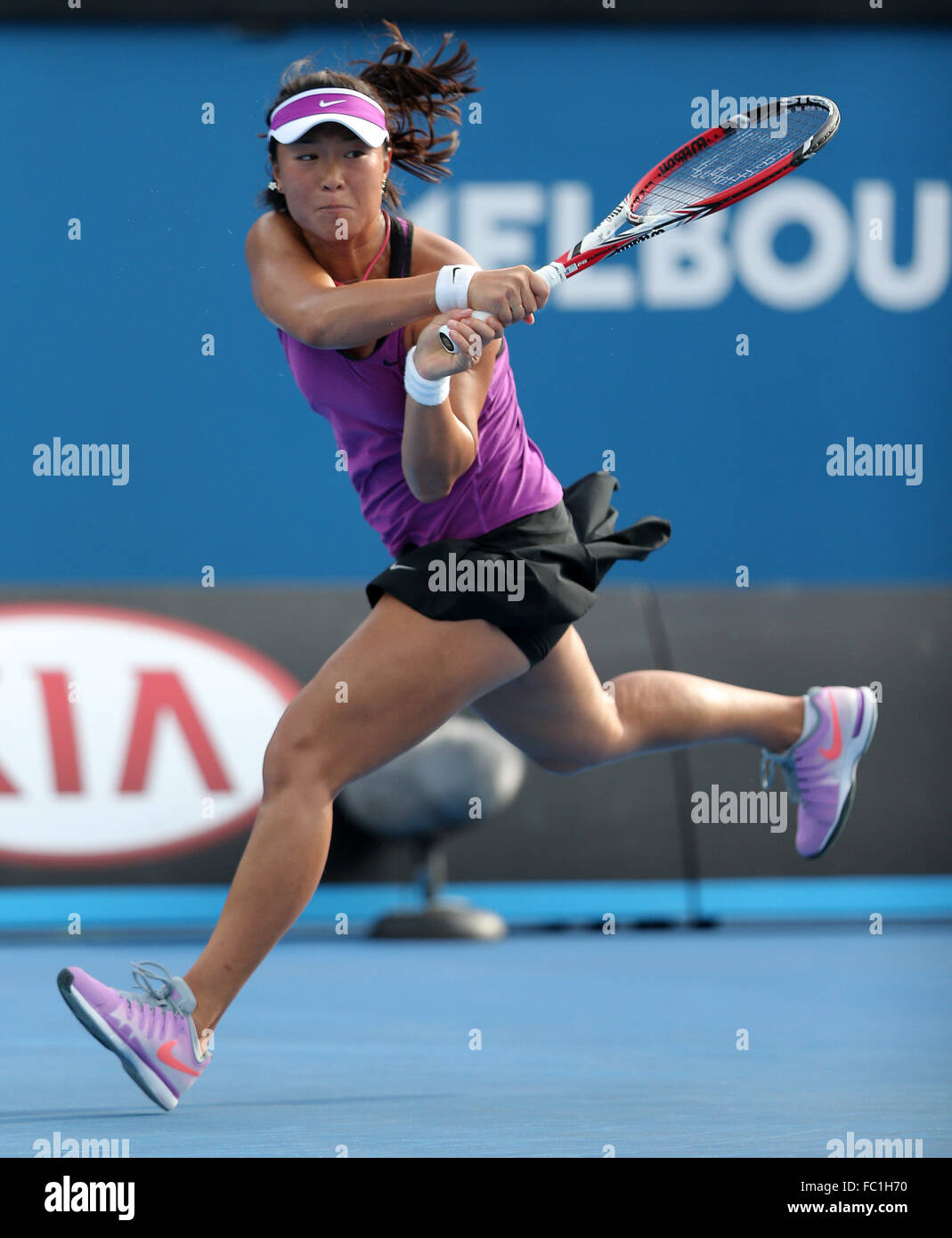 Melbourne, Australia. 20th Jan, 2016. China's Han Xinyun competes with ...