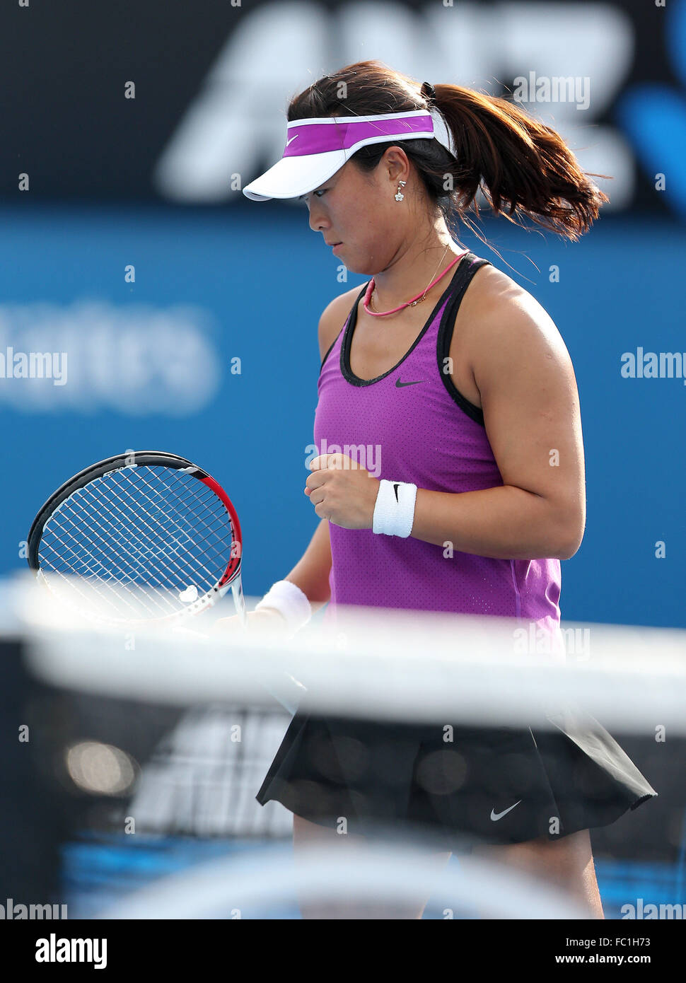 Melbourne, Australia. 20th Jan, 2016. China's Han Xinyun competes with ...