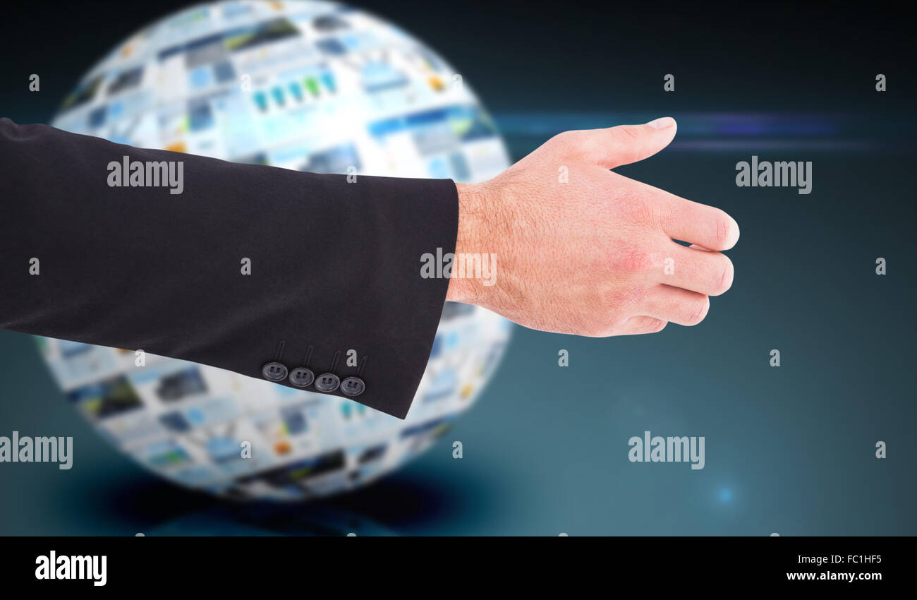 Composite image of businessman holding something with his hands Stock ...