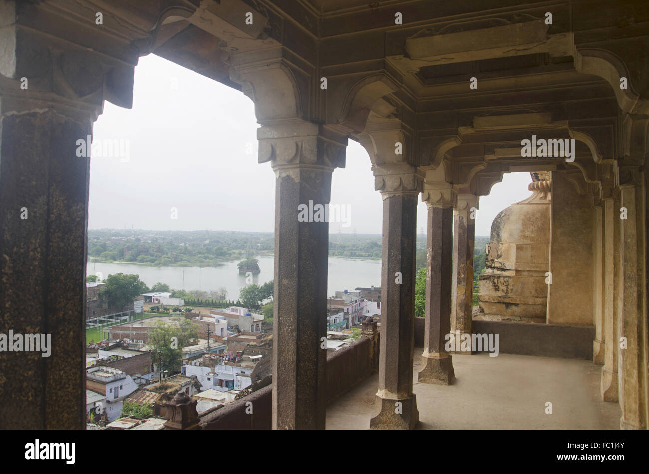 Beautiful view of lake and Datia city from the Datia Palace. Also known ...