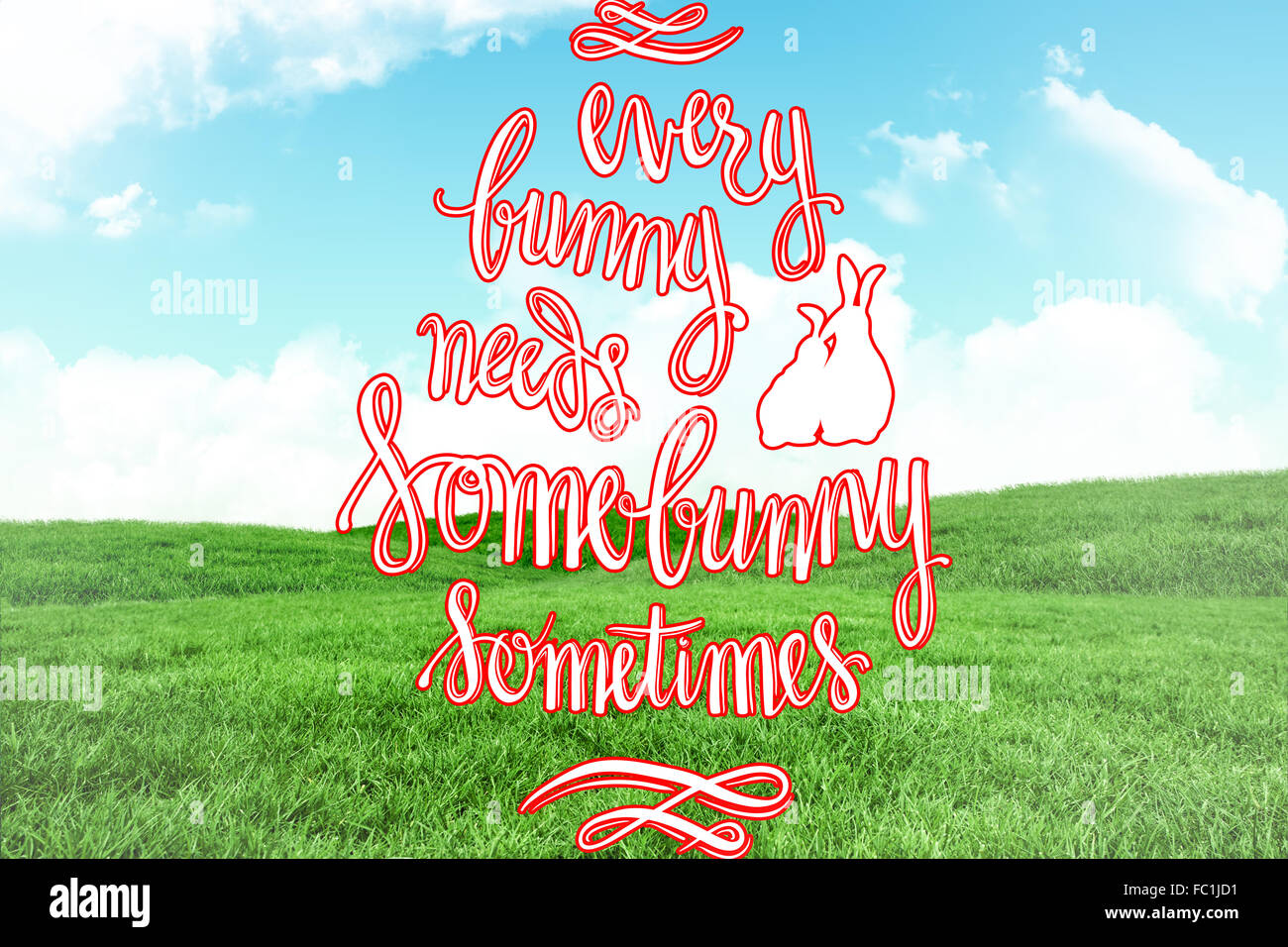 Composite image of every bunny needs some bunny sometimes Stock Photo ...