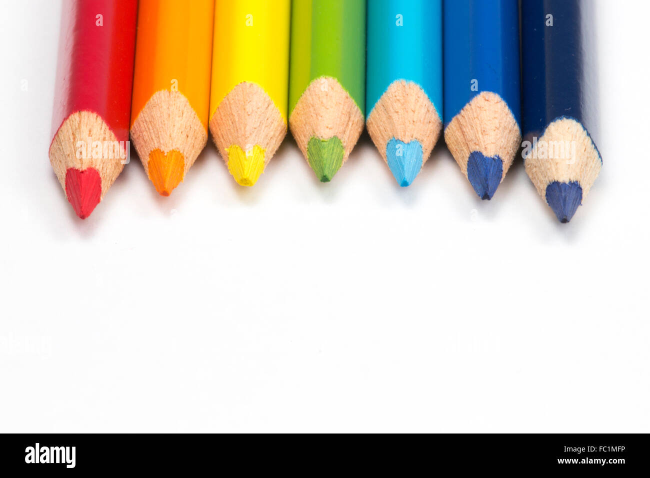 Rainbow coloured pencils Stock Photo - Alamy