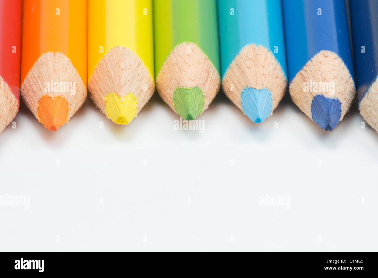 Rainbow coloured pencils Stock Photo - Alamy