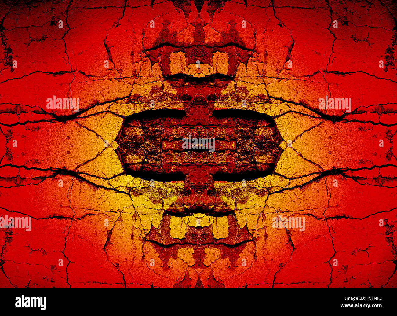 Grunge shape on a cracked wall Stock Photo - Alamy