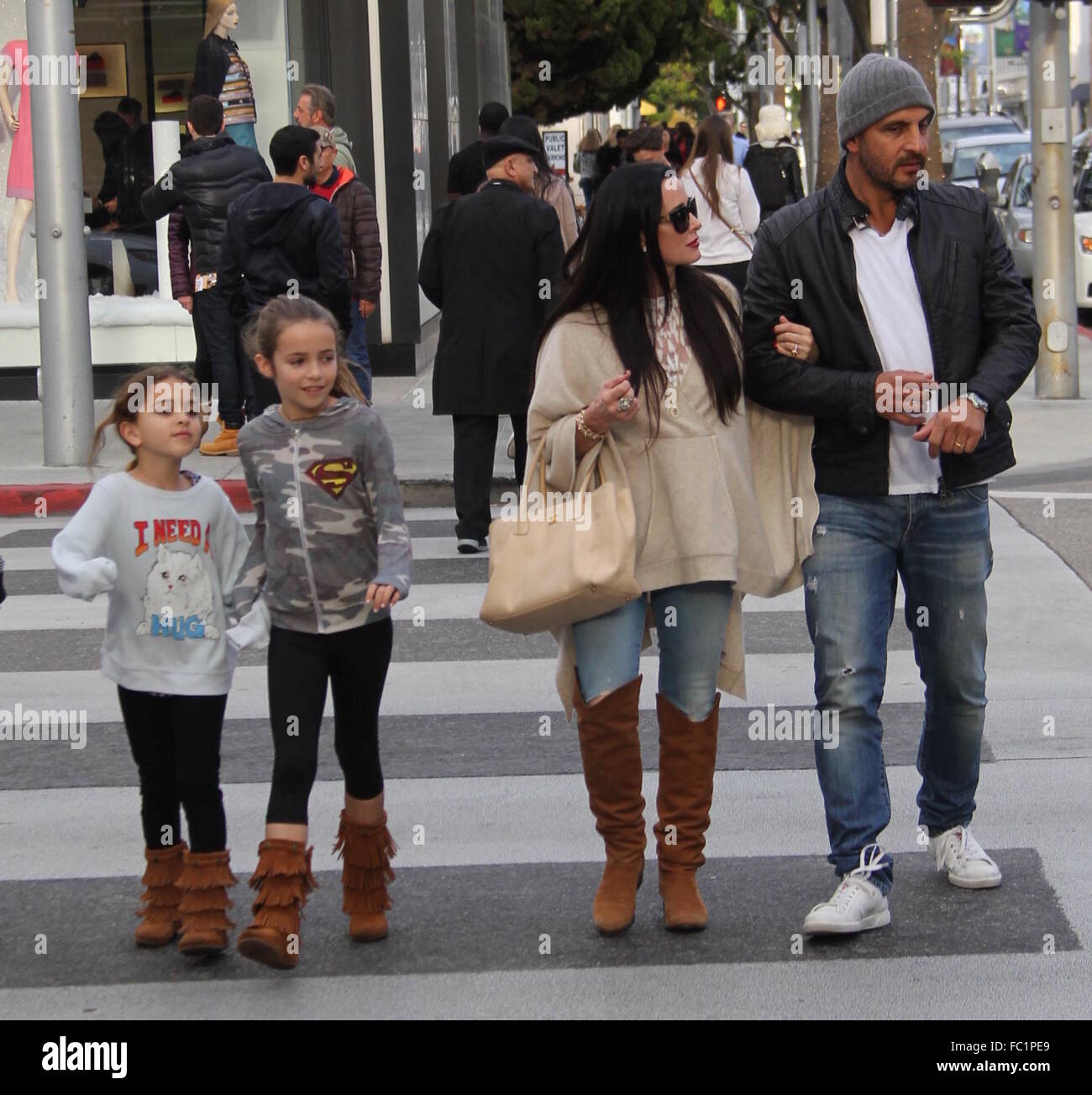 Kyle Richards out with her family in Beverly Hills Featuring: Kyle ...
