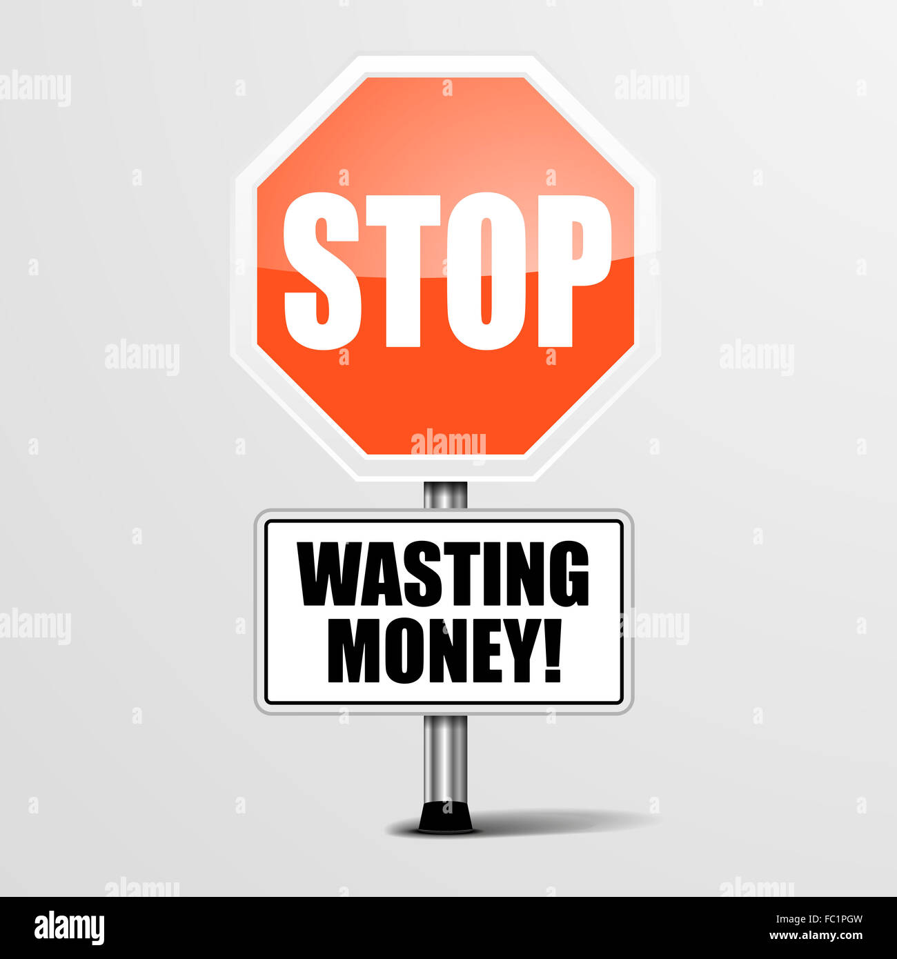 Stop Wasting Money Stock Photo - Alamy