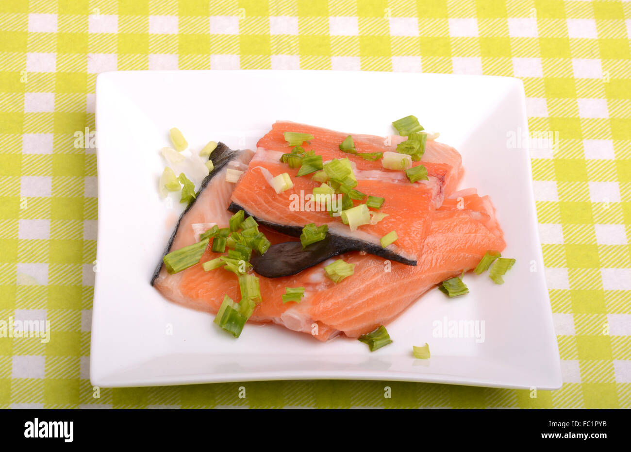 Slice of red fish salmon Stock Photo - Alamy