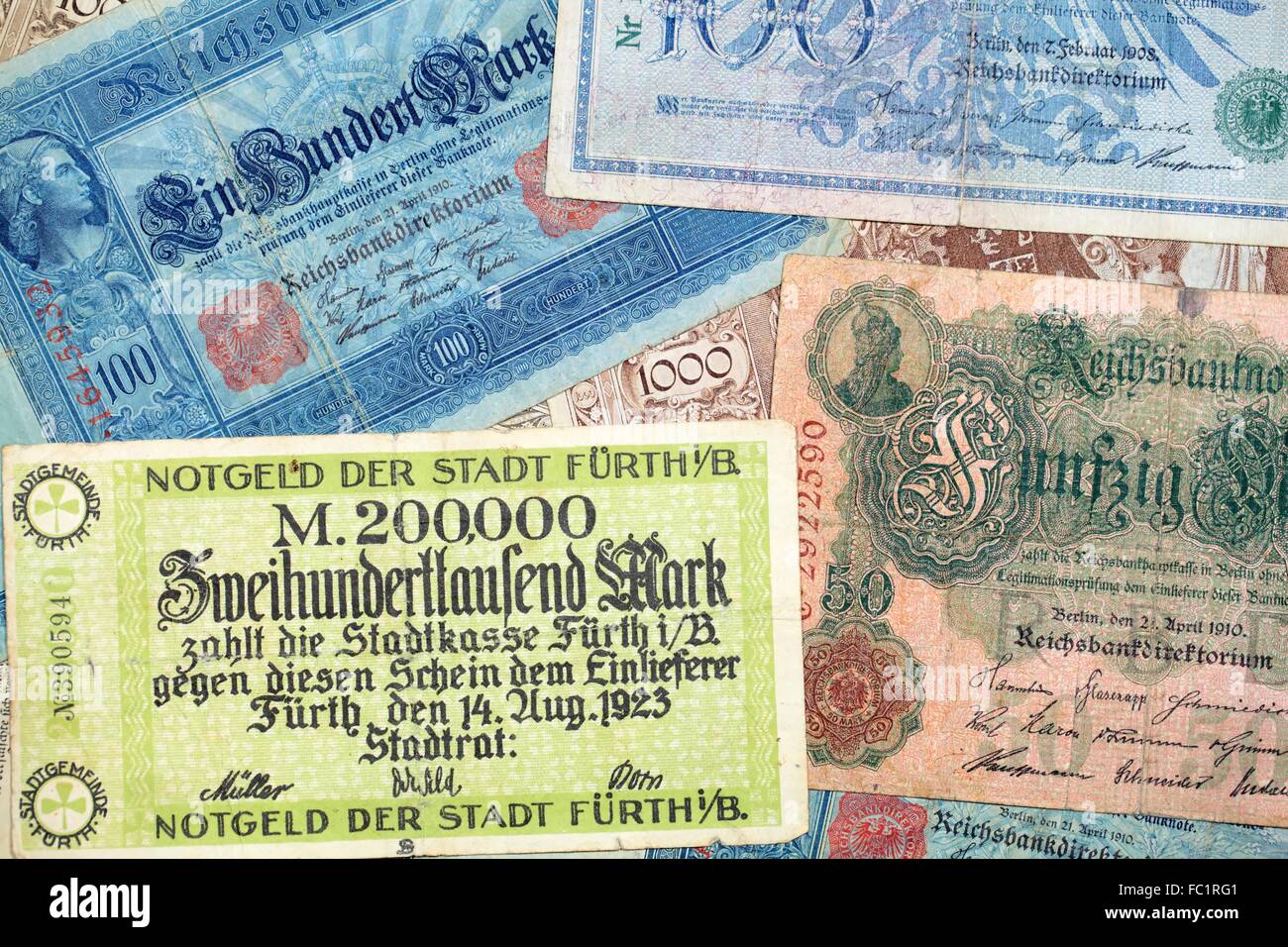 Old Bank Notes Stock Photo - Alamy