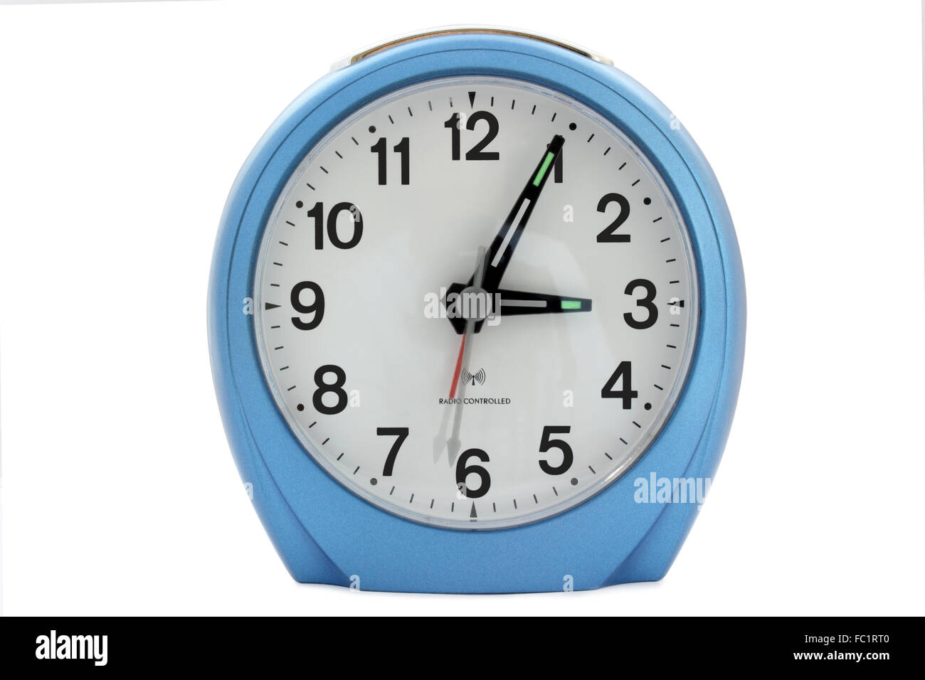 Blue alarm clock Stock Photo - Alamy