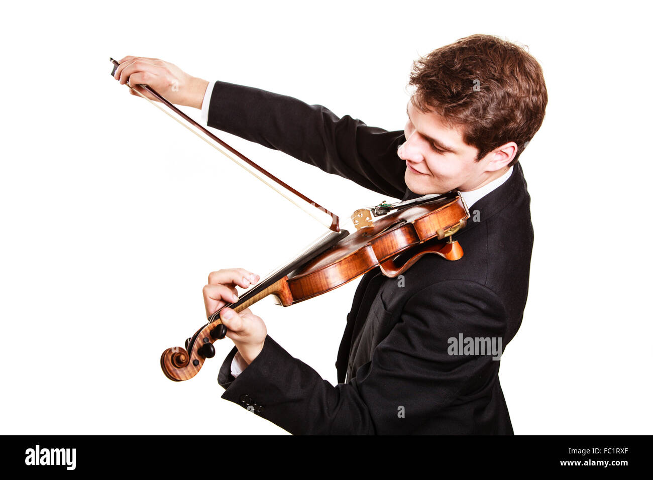 Music violin man learning hi-res stock photography and images - Alamy