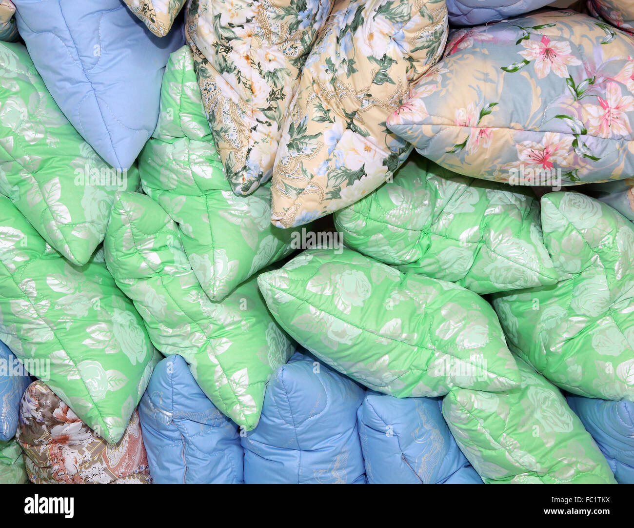 Colorful pillows, a lot of Stock Photo - Alamy
