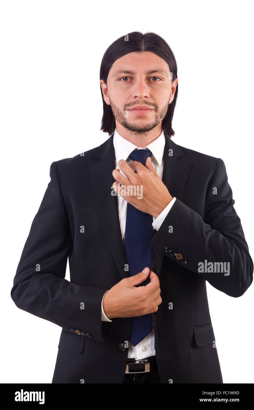 Young businessman isolated on the white background Stock Photo - Alamy