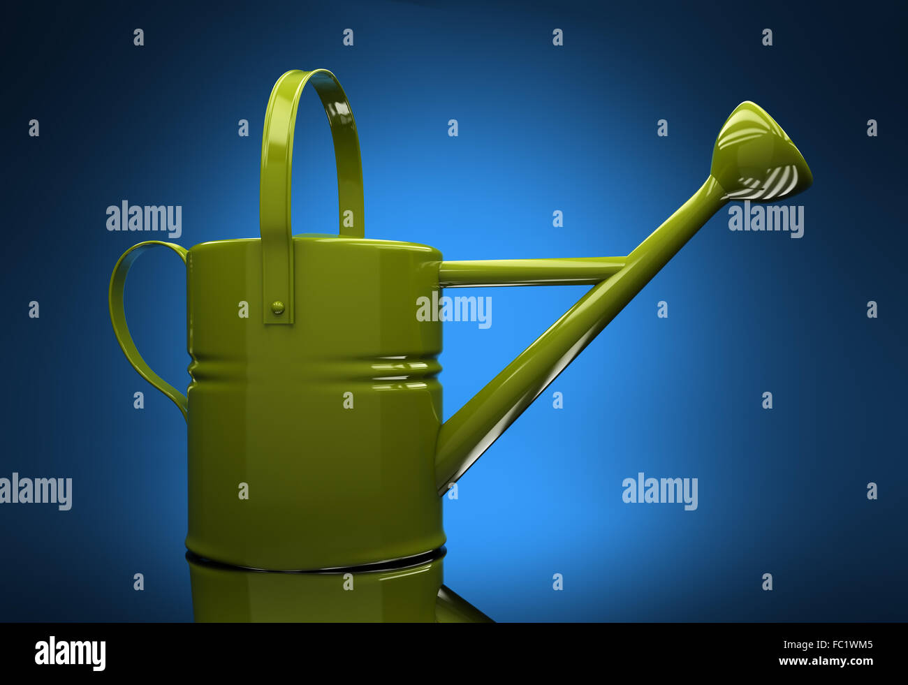 Green garden watering can Stock Photo - Alamy