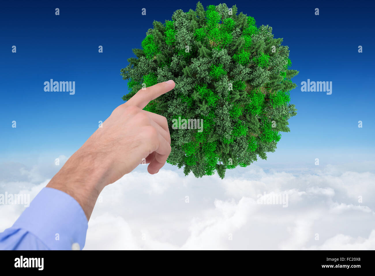 Composite image of hand of a businessman pointing something Stock Photo ...