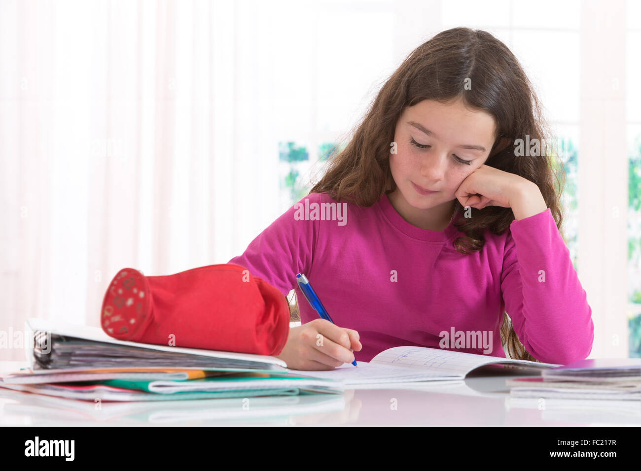 CHILD DOING HOMEWORK Stock Photo - Alamy