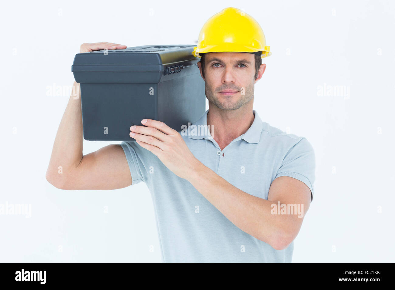 Man carrying tool box on hi-res stock photography and images - Alamy