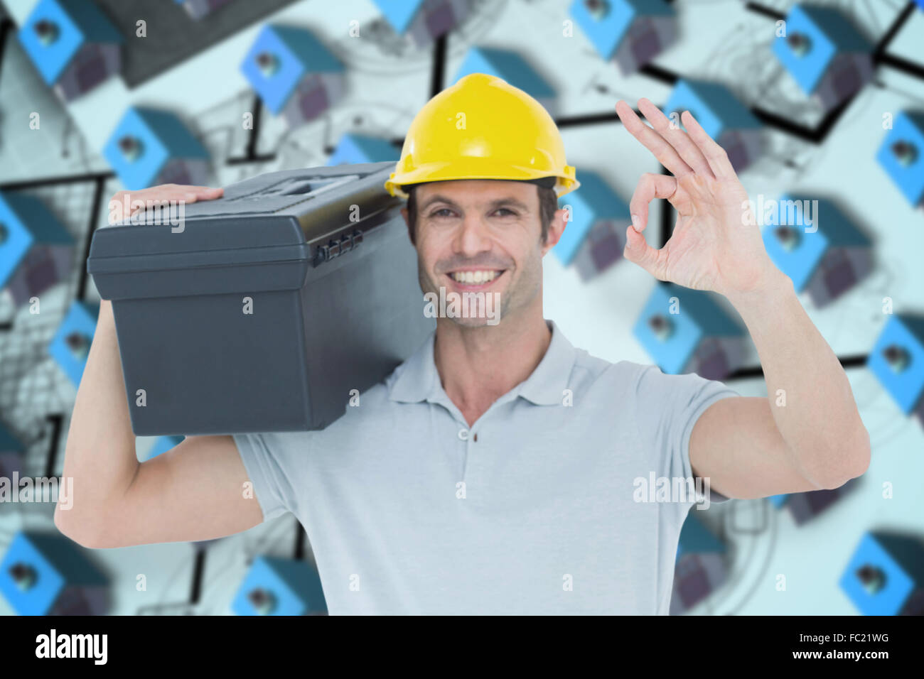 Man carrying tool box on hi-res stock photography and images - Alamy
