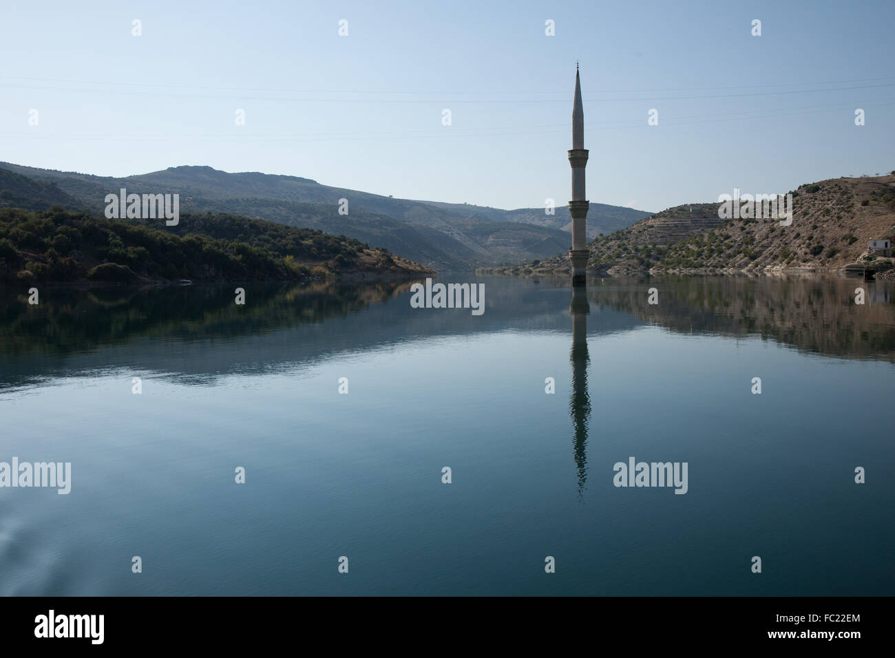 submerged village on the Euphrates River in southern Turkey Stock Photo ...