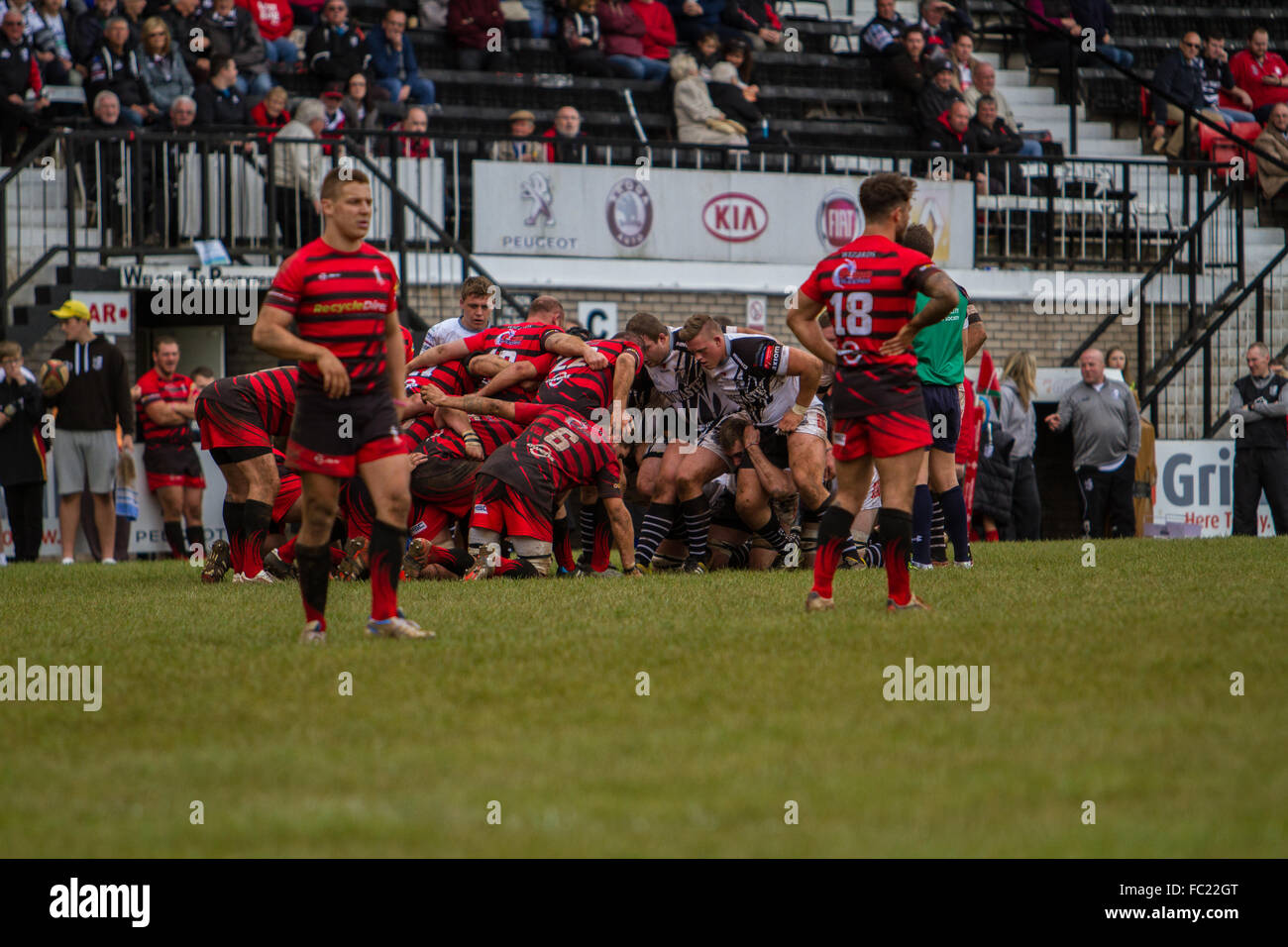 Wales, United Kingdom. October 10 2015. Pontypridd RFC play Aberavon ...