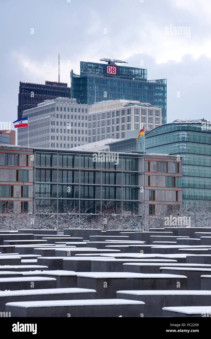 Concrete pillars of the Holocaust memorial, memorial, architect Peter ...