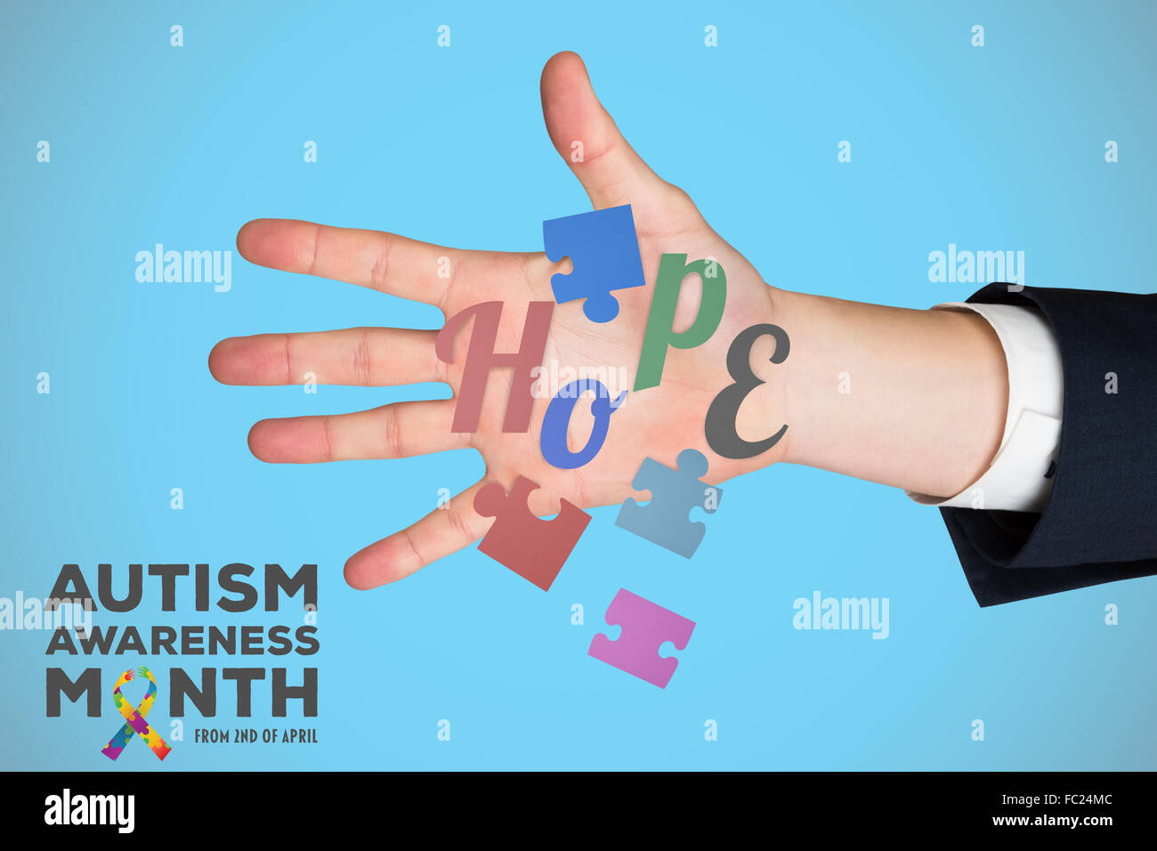 Composite image of hand with fingers spread out Stock Photo - Alamy