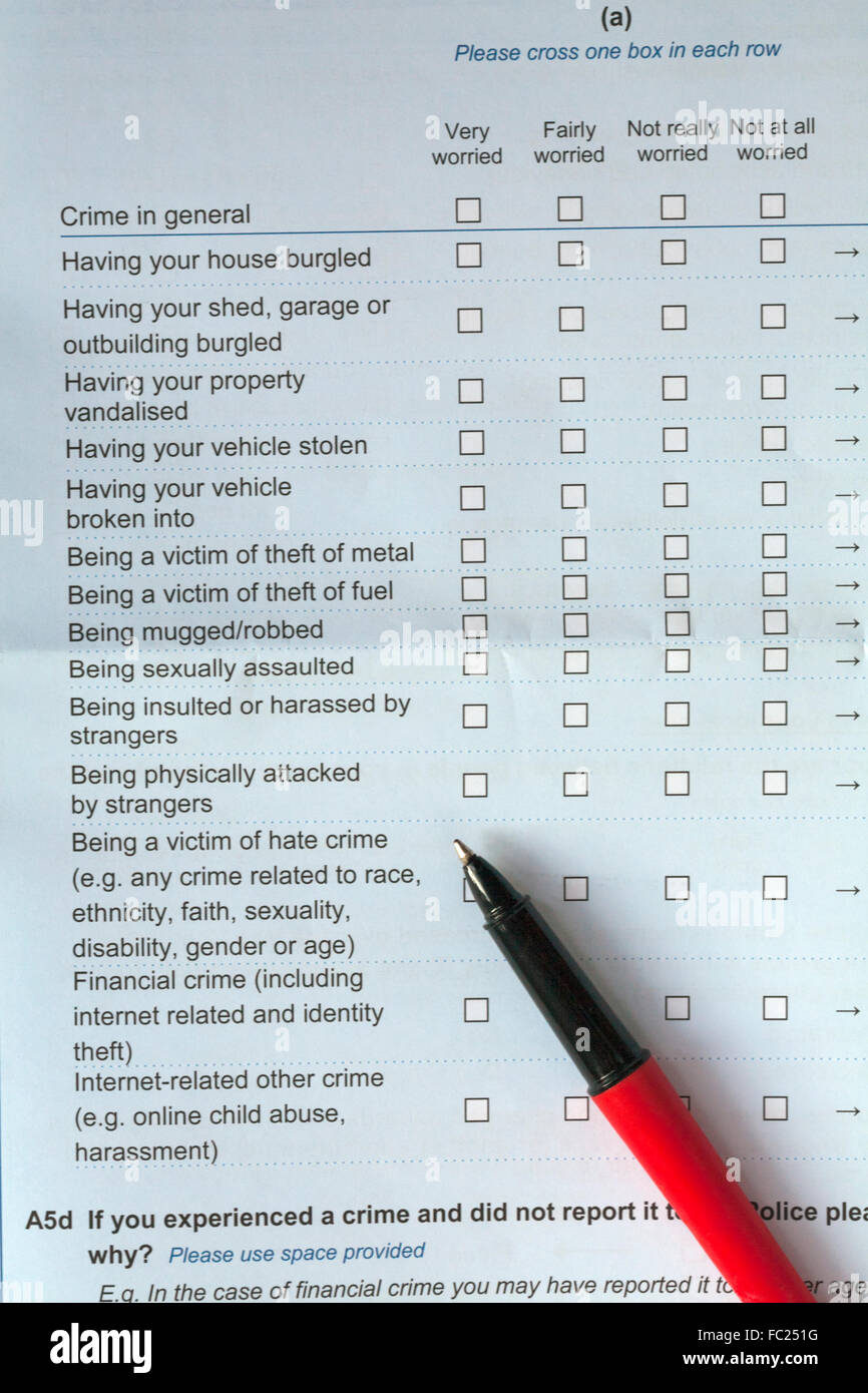 Questions and tick boxes on Dorset Police and Crime Commissioner ...