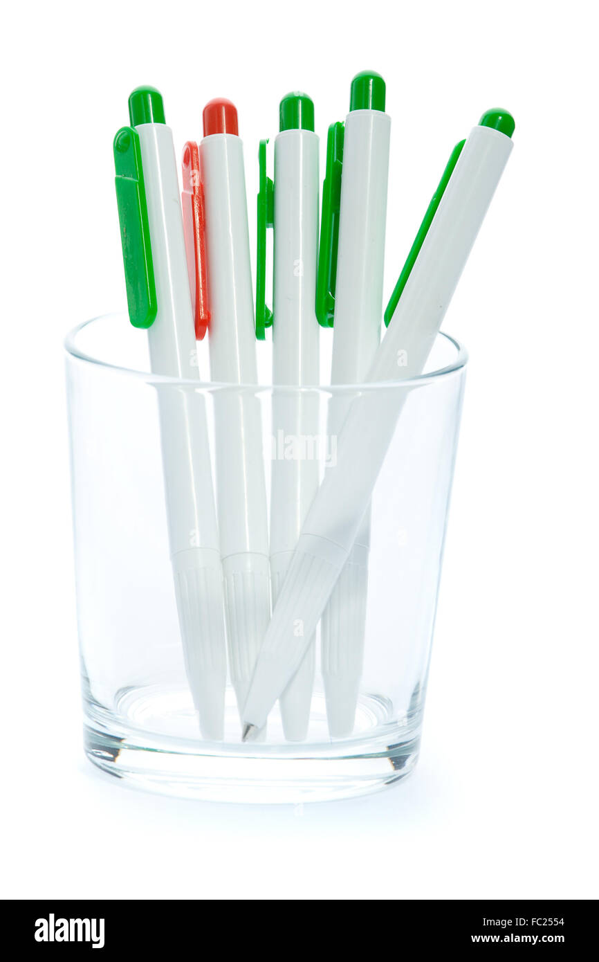 Pens in a glass Stock Photo - Alamy