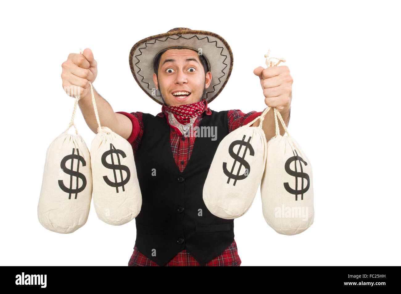 Money bag cowboy isolated hi-res stock photography and images - Alamy