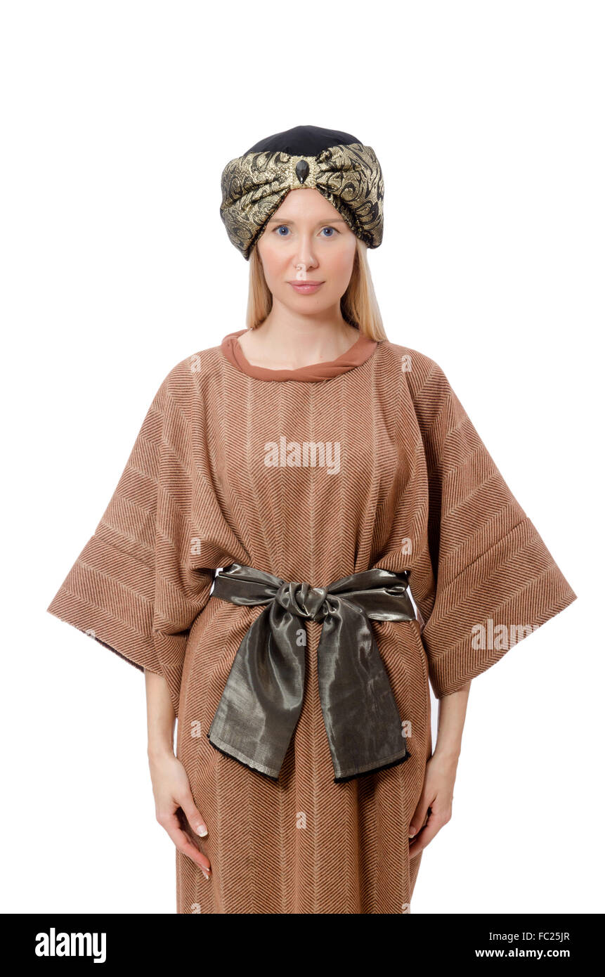 Woman in traditional arabian costume isolated on white Stock Photo - Alamy