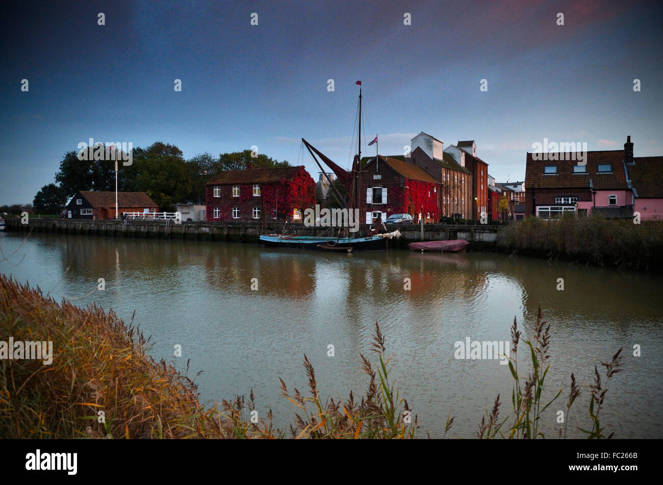 Boat at Snape Maltings. Snape. Suffolk Stock Photo - Alamy