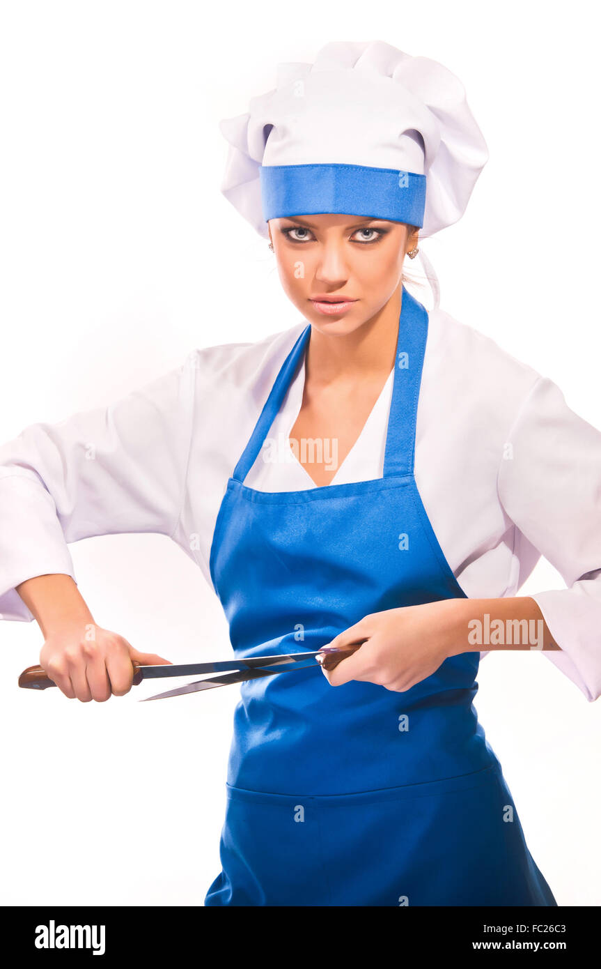 girl in chef uniforms Stock Photo - Alamy