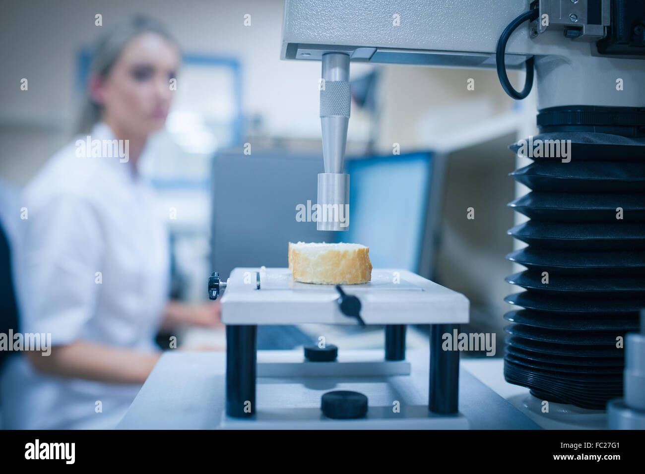 Food scientist using technology to analyse bread Stock Photo - Alamy