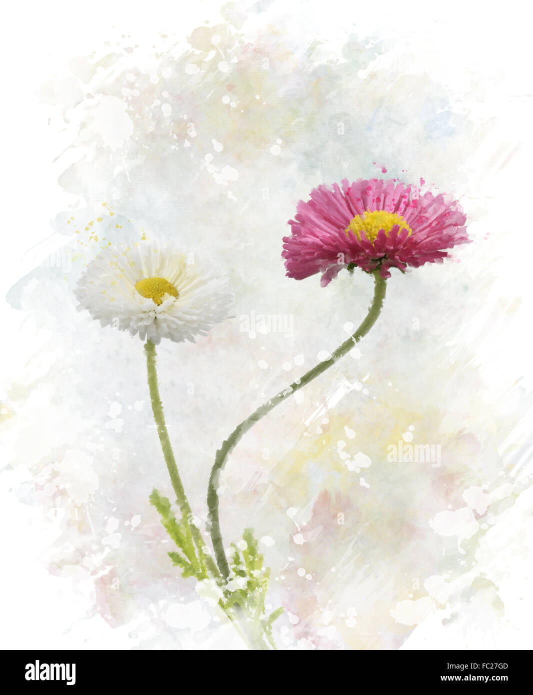 Spring Flowers Watercolor Stock Photo - Alamy