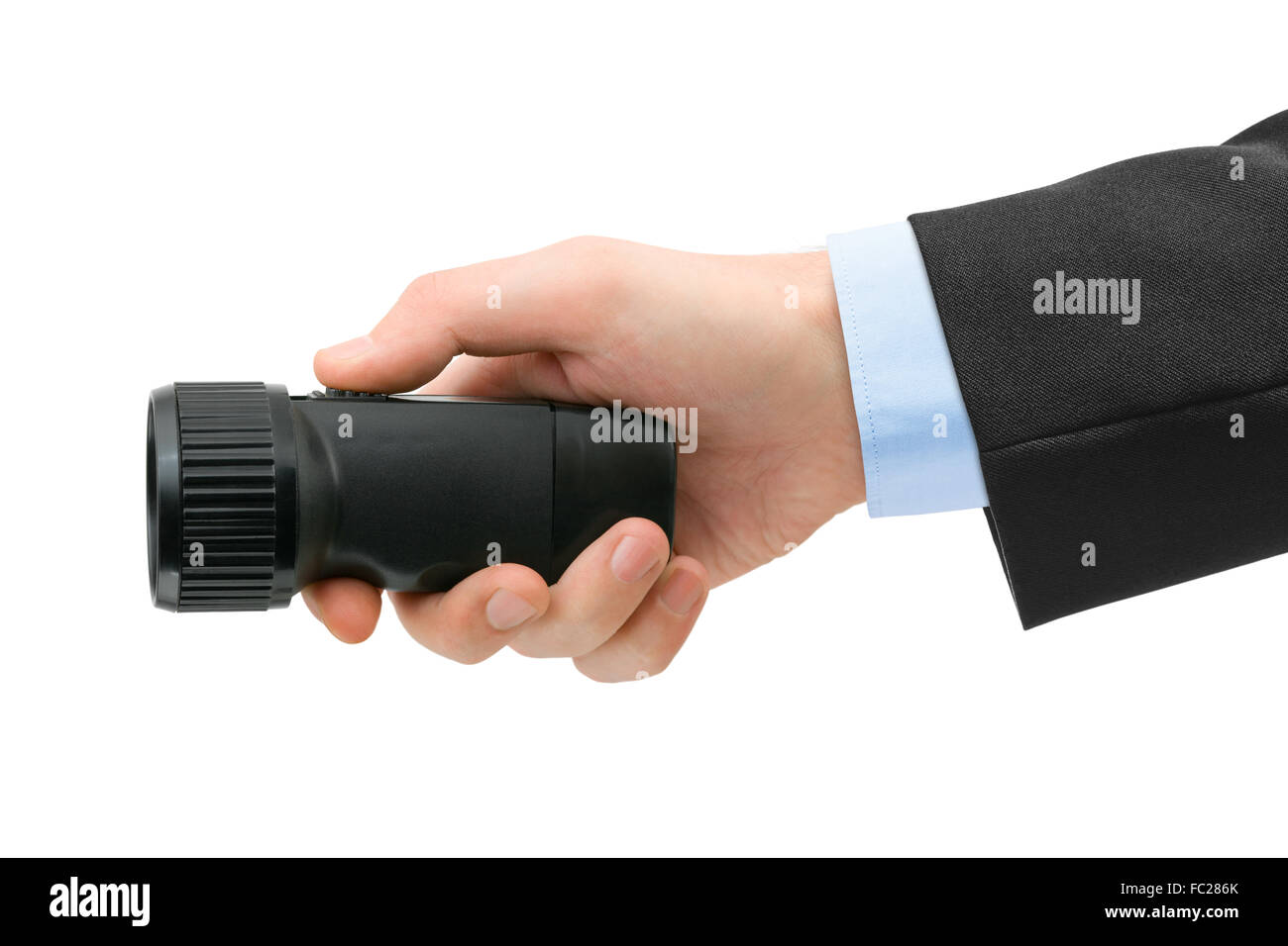 Flashlight in hand Stock Photo - Alamy