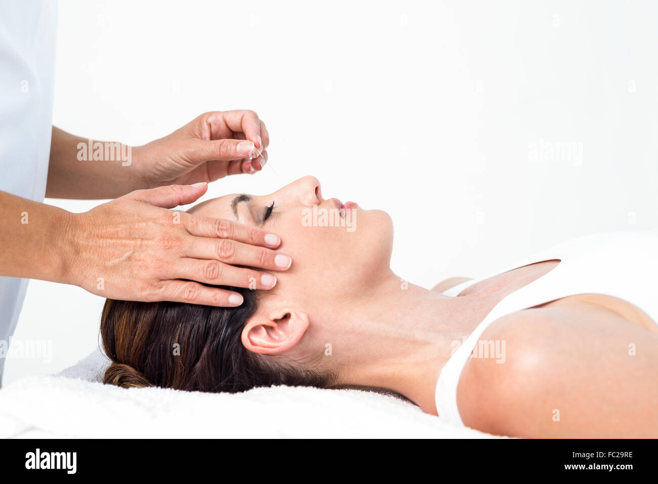 Happy relaxed woman receiving hi-res stock photography and images - Alamy