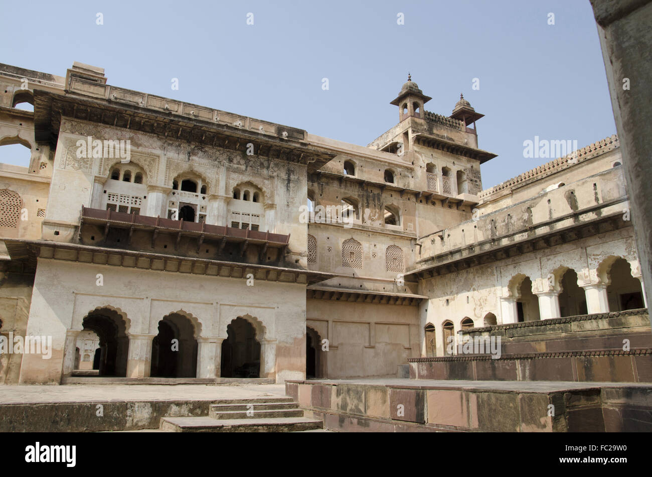 Interior view of Raj Mahal. Orchha Palace (Fort) Complex. Orchha ...
