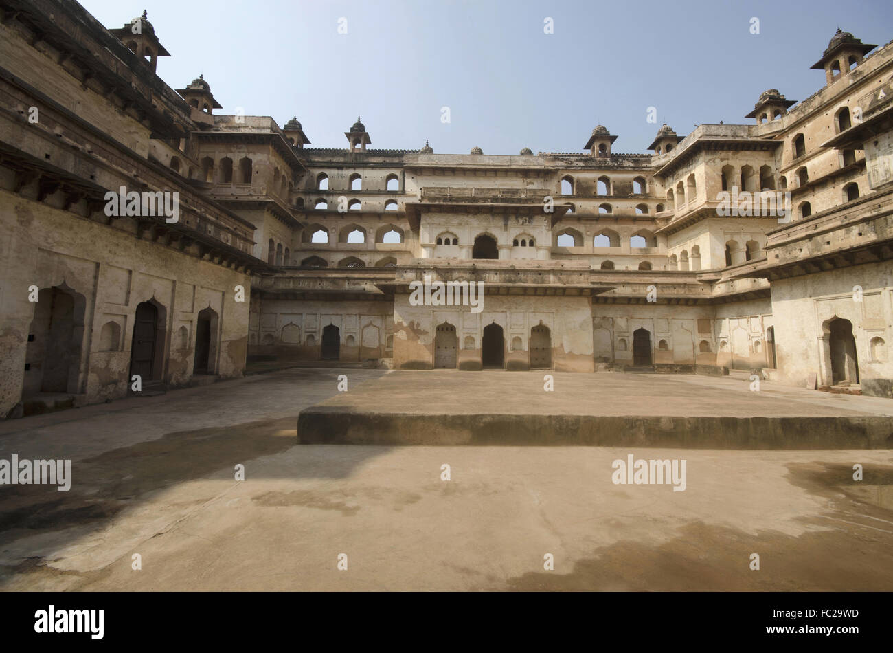 Interior view of Raj Mahal. Orchha Palace (Fort) Complex. Orchha ...