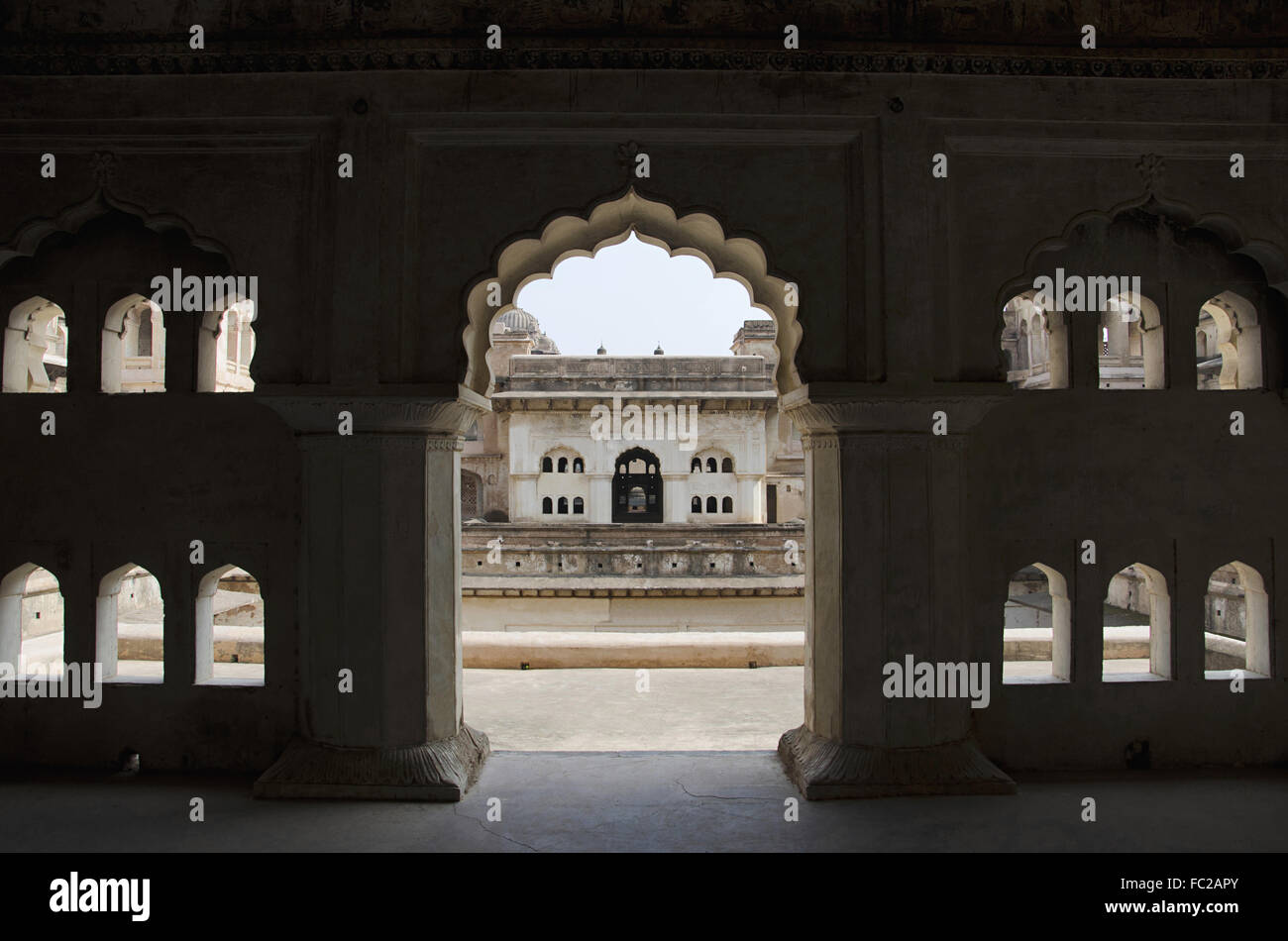 Interior view of Raj Mahal. Orchha Palace (Fort) Complex. Orchha ...