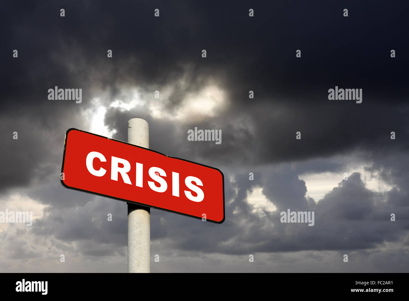 Red crisis sign Stock Photo - Alamy