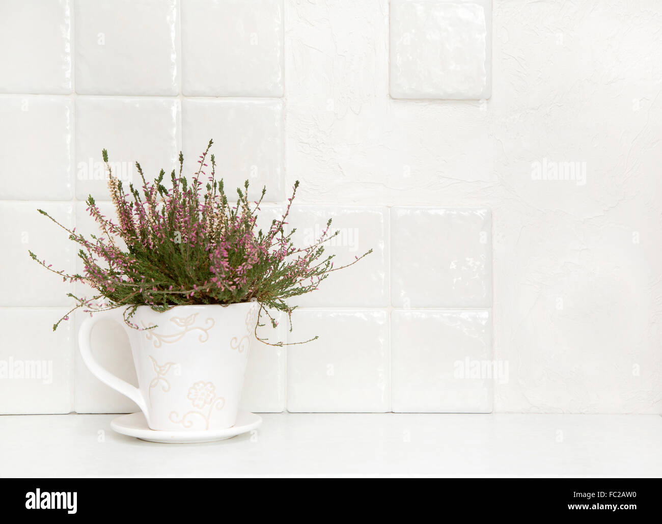 flower on a background of a wall Stock Photo - Alamy