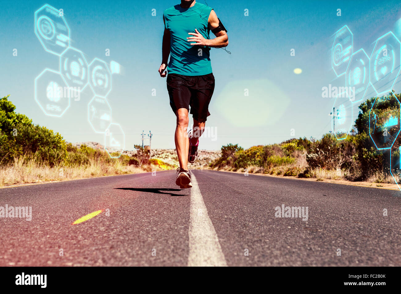 Digital composite man running on hi-res stock photography and images - Alamy