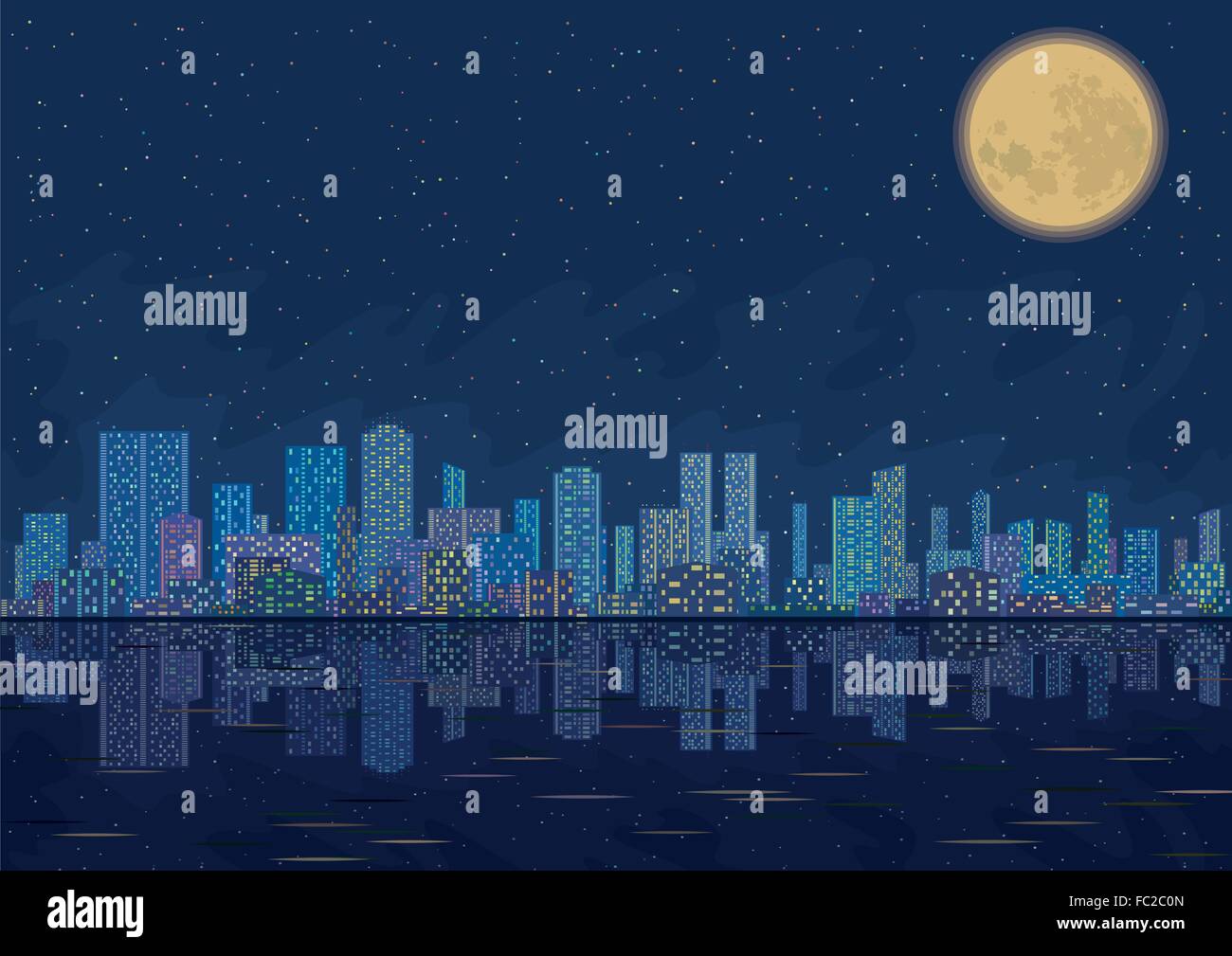Night city landscape Stock Vector Image & Art - Alamy