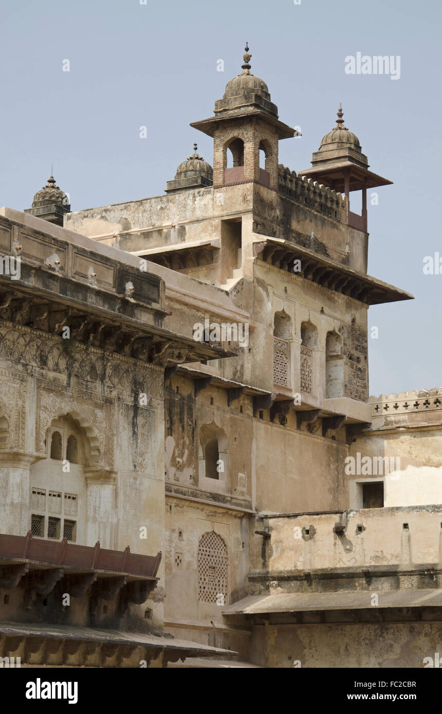 Interior view of Raj Mahal. Orchha Palace (Fort) Complex. Orchha ...